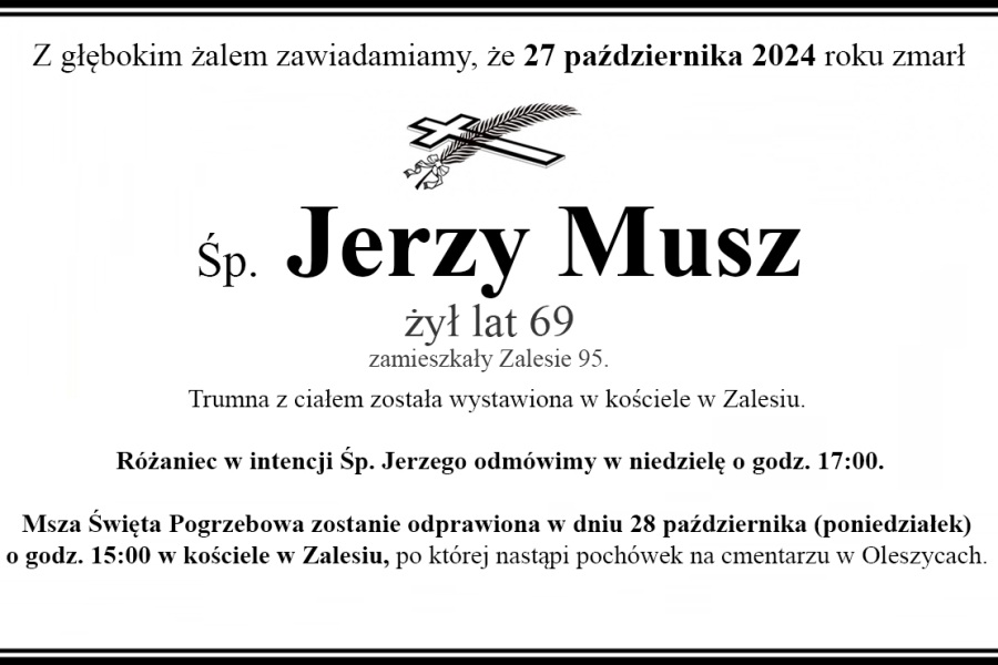 Zmarł Jerzy Musz [69 lat] - ZLUBACZOWA.PL - Informacje Lubaczów, powiat ...